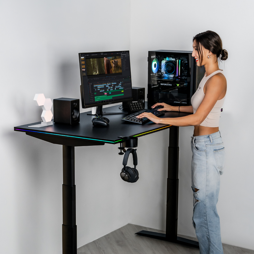 Omnidesk Ascent Radiance | RGB Ergonomic Adjustable Standing Desk