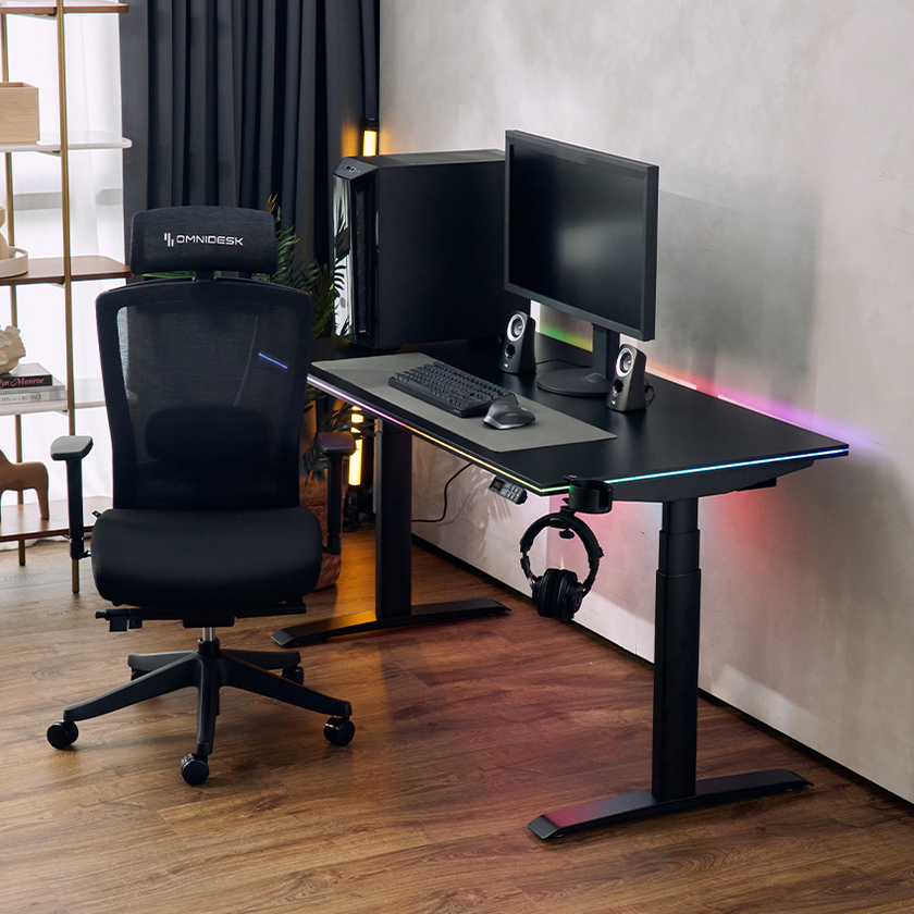 Omnidesk Ascent Radiance | RGB Ergonomic Adjustable Standing Desk