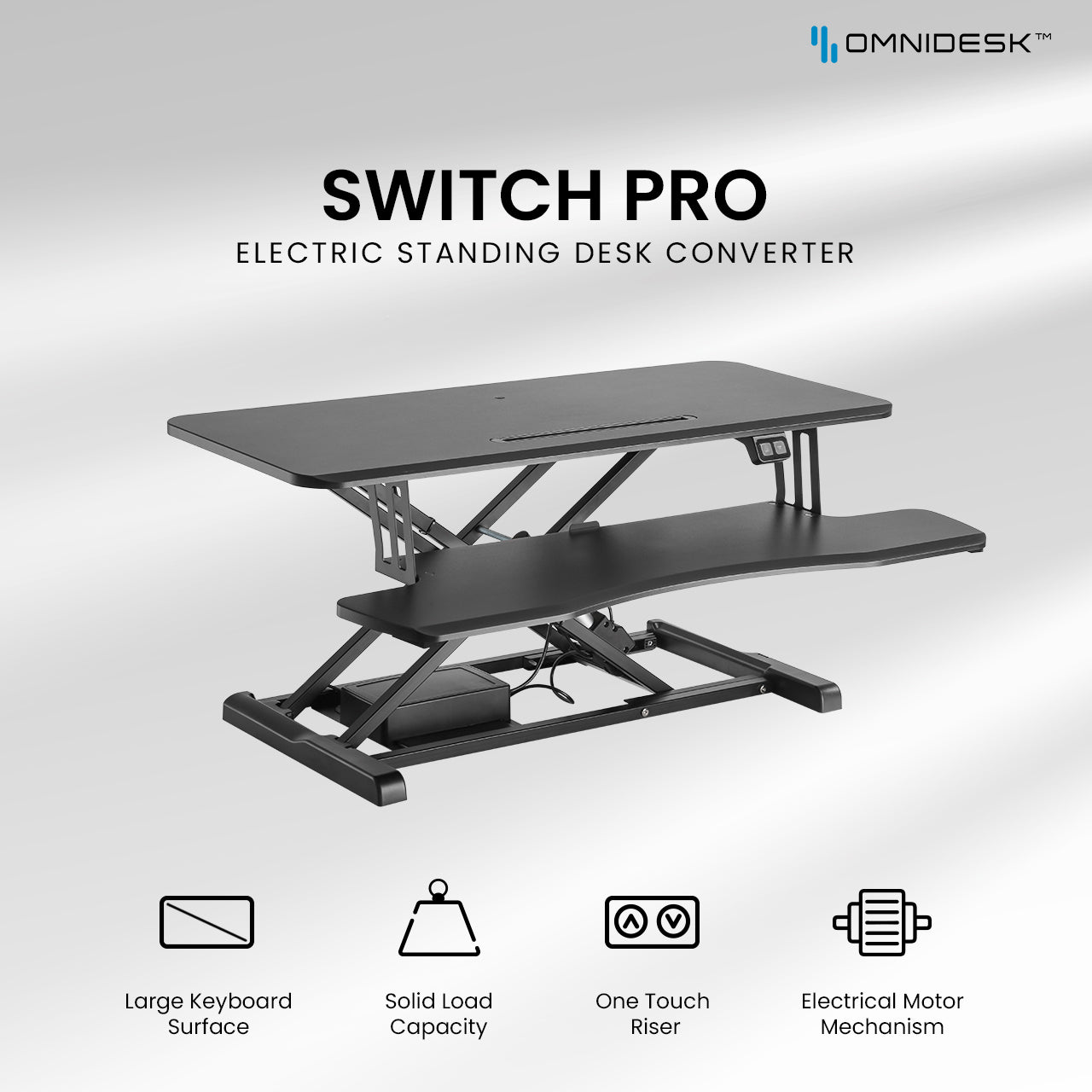 Switch Pro | Ergonomic Height Adjustable Standing Desk Converter - Omnidesk